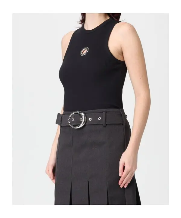 Rabanne Ribbed Sleeveless Vest With Metal Detail