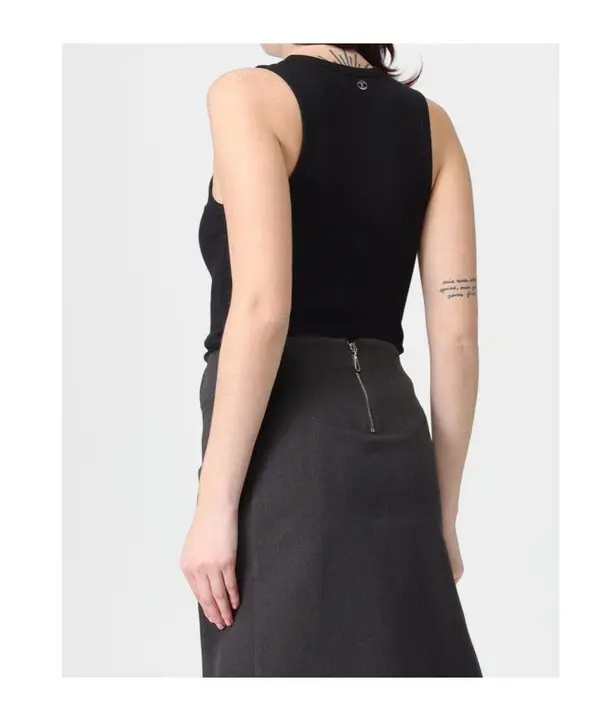 Rabanne Ribbed Sleeveless Vest With Metal Detail