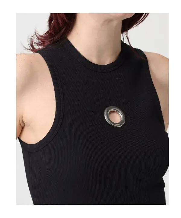 Rabanne Ribbed Sleeveless Vest With Metal Detail