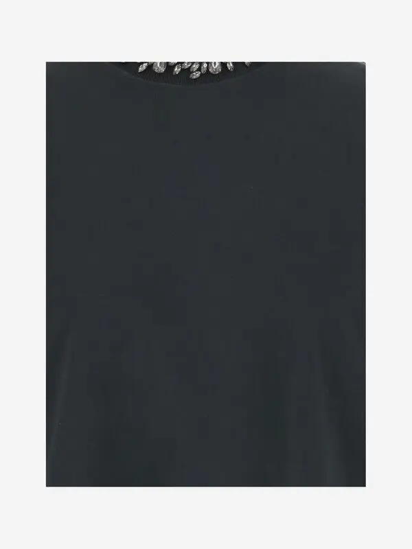 GOLDEN GOOSE Embellished Neck T-shirt - Black
