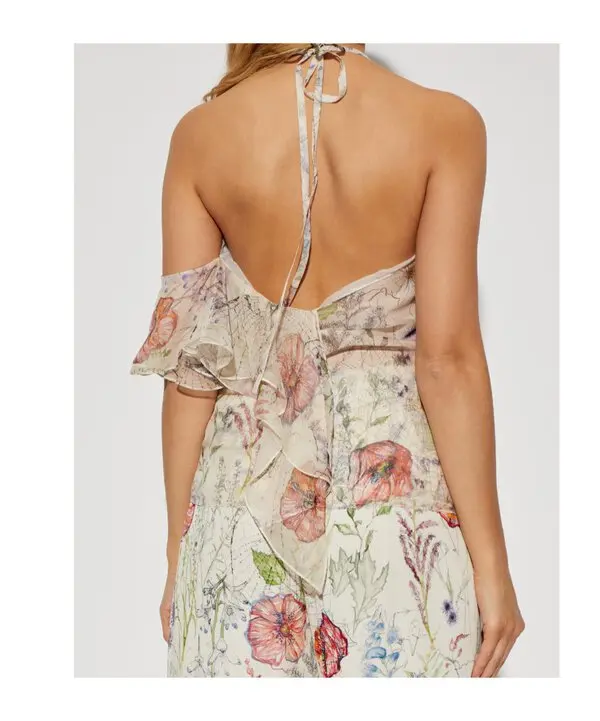 Alexander McQueen Ruffled Floral-print One-shoulder Top