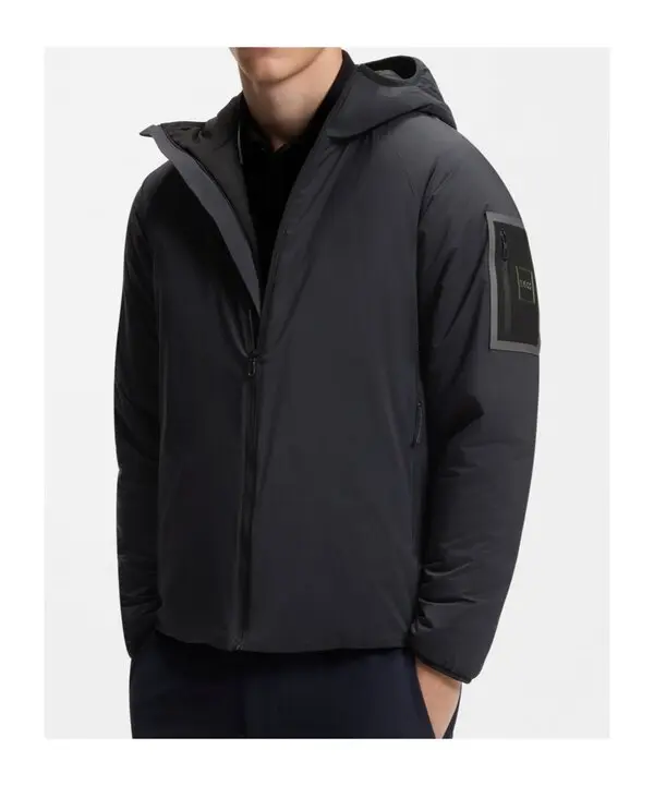Hugo Boss Water-repellent Hooded Jacket - Black