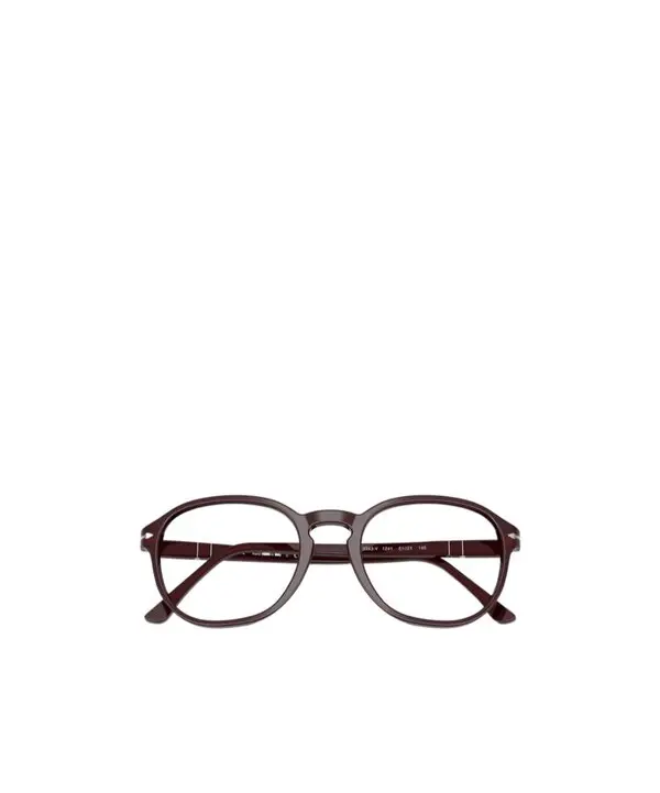 Persol Full Rim Eyeglasses - Opal And Burgundy Red