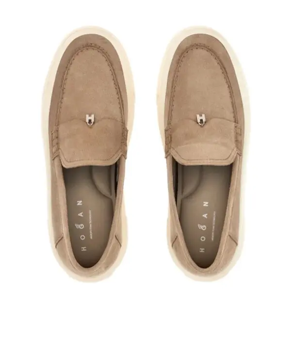 Hogan Platform Loafers With H Pendant Detail