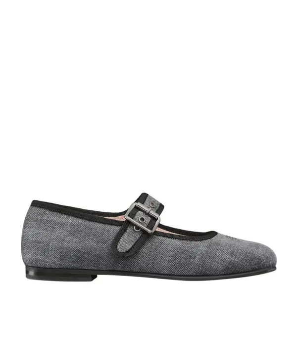 Dior Round Toe Ballet Flats With Buckle Closure