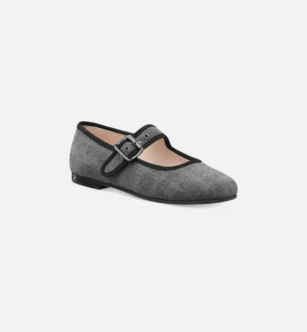 Dior Round Toe Ballet Flats With Buckle Closure