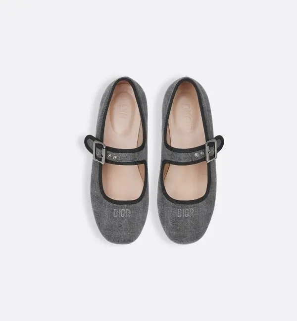 Dior Round Toe Ballet Flats With Buckle Closure