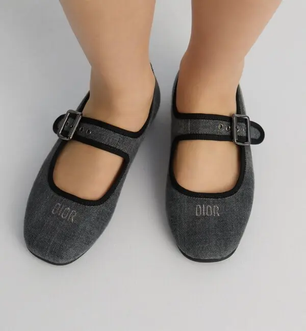Dior Round Toe Ballet Flats With Buckle Closure