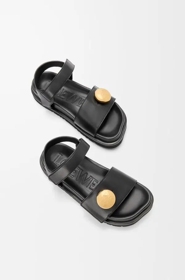 Loewe Anagram Pebble Sandals - Black