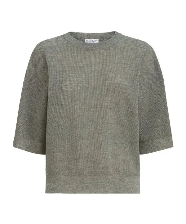 Brunello Cucinelli Short Sleeve Crewneck Jumper - Gray