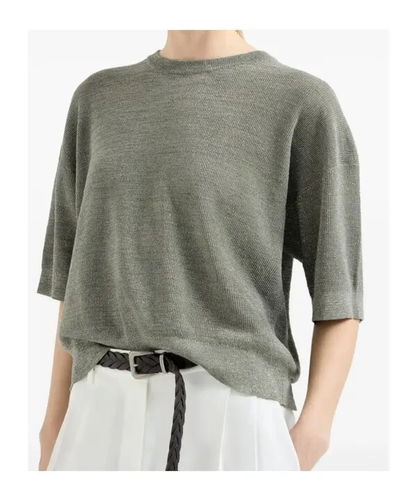 Brunello Cucinelli Short Sleeve Crewneck Jumper - Gray