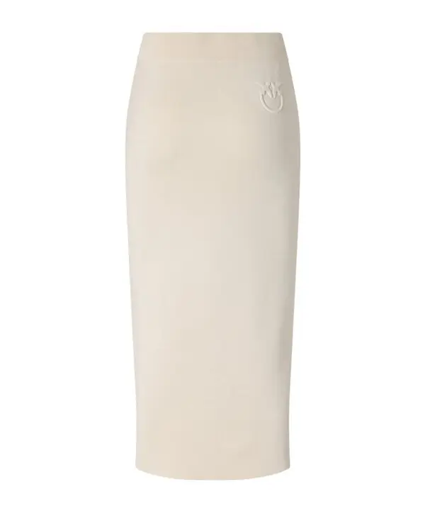 Pinko Midi Skirt With Side Stripe Detail - White