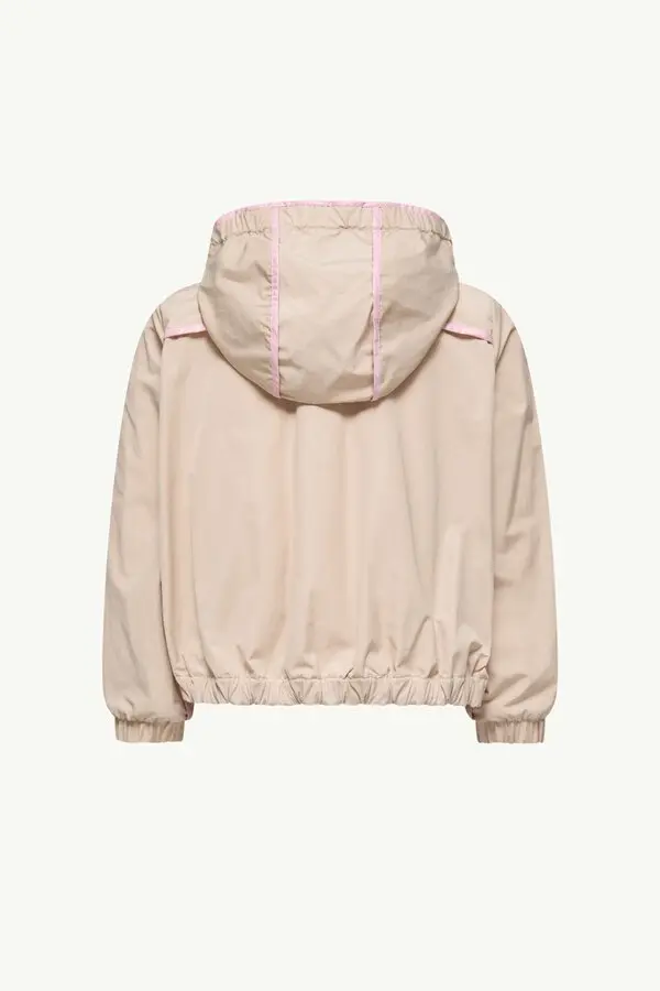 Moncler Sarracenia Hooded Jacket With Zip Closure - Beige