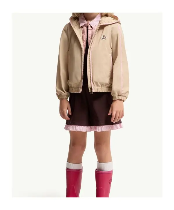 Moncler Sarracenia Hooded Jacket With Zip Closure - Beige