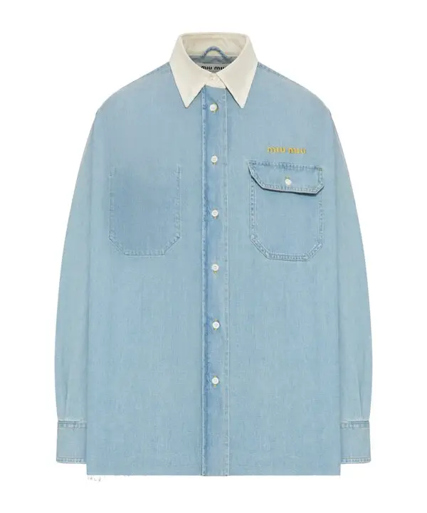 Miu Miu Oversized Denim Shirt - Blue