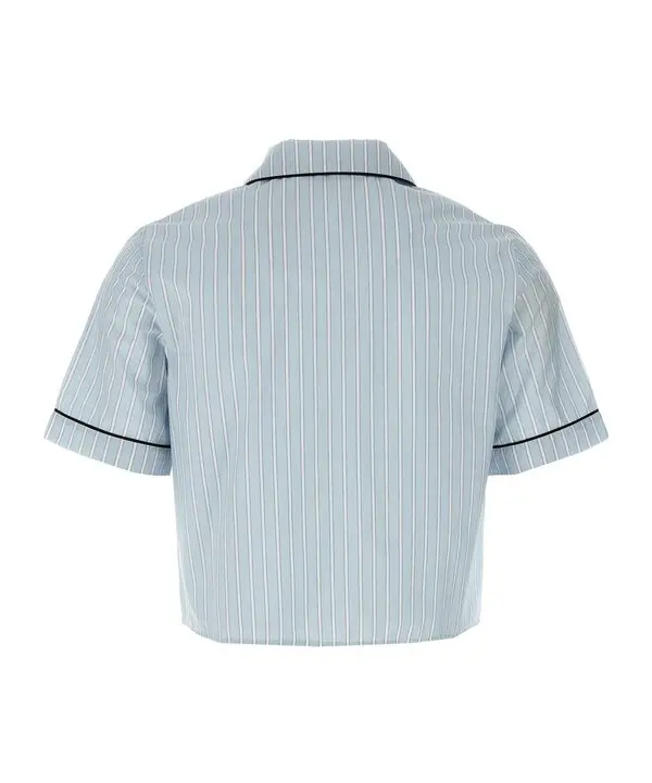 Prada Striped Chambray Bowling Shirt