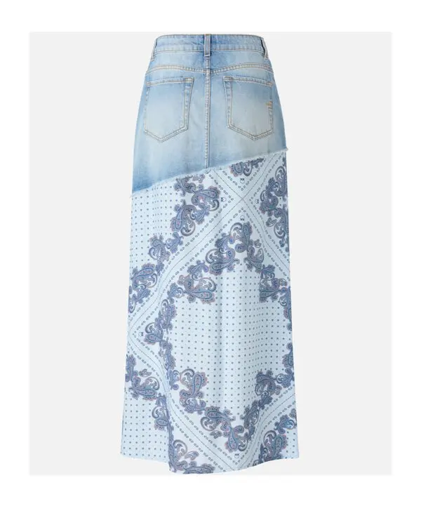 Pinko Patchwork Denim Midi Skirt
