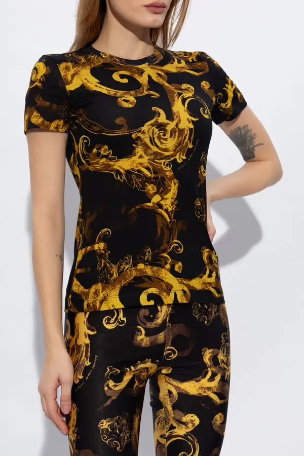 Versace Watercolour Print Crewneck T-shirt