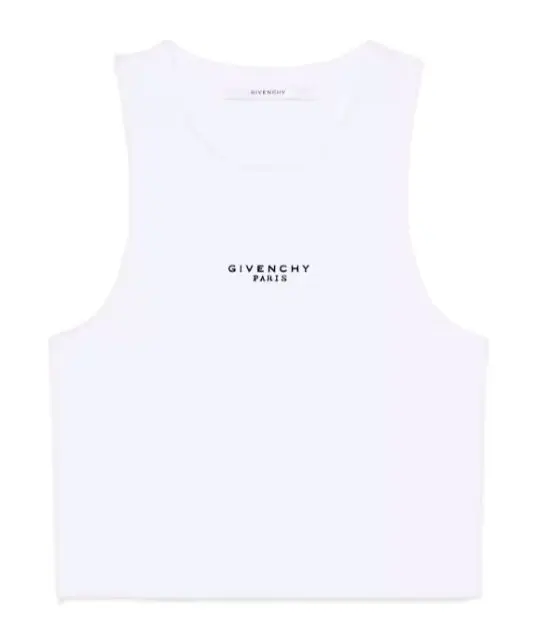 Givenchy Paris Logo Cropped Tank Top - White