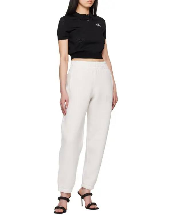 Alexander Wang 3d Logo Mesh Cropped Polo Shirt