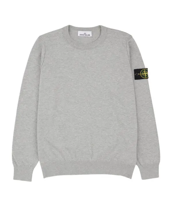 Stone Island Logo Patch Crewneck Sweater - Gray