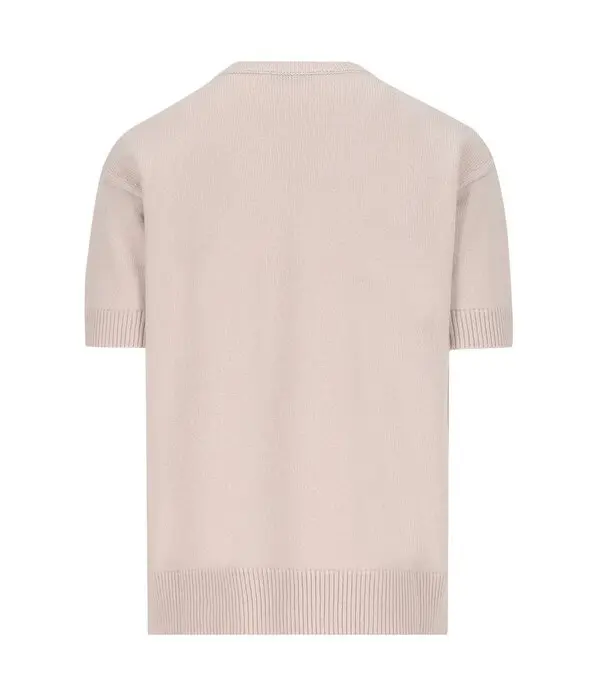 Max Mara Logo Intarsia Crewneck Top - Nude
