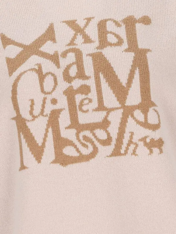 Max Mara Logo Intarsia Crewneck Top - Nude