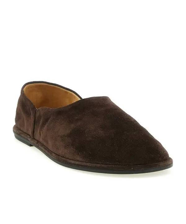 THE ROW Canal Suede Loafers - Black