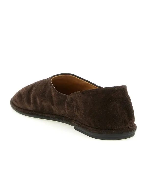THE ROW Canal Suede Loafers - Black