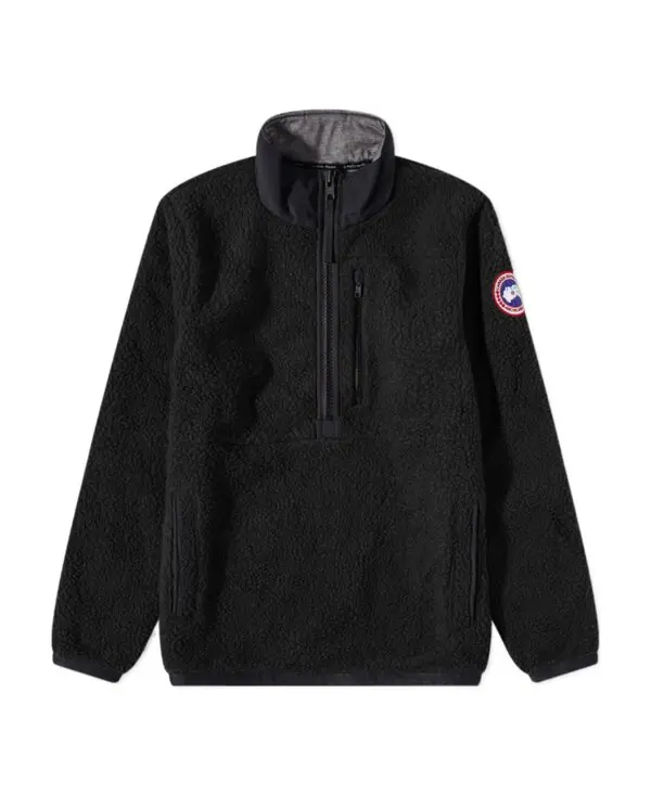 Canada Goose Long-sleeved Fleece Pullover Hoodie - Black