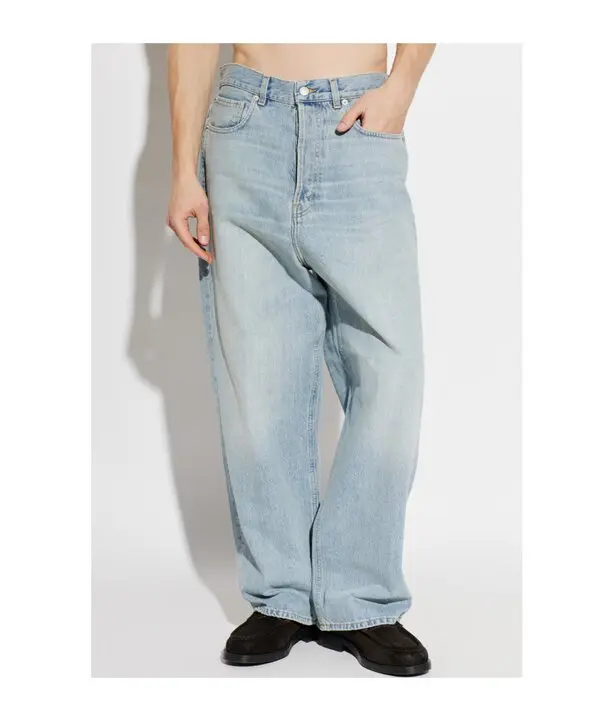 HAIKURE Loose Waist Tapered Ankle Jeans - Blue