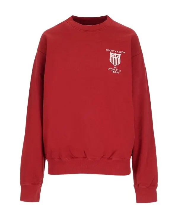 SPORTY  RICH Sporty & Rich Athletic Team Logo Pullover Sweater