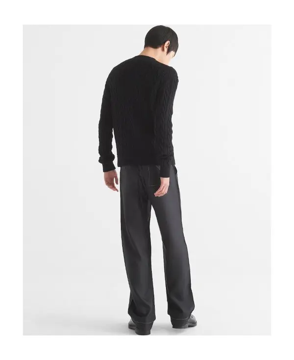 Prada Cable-knit Crewneck Sweater