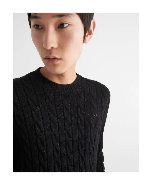 Prada Cable-knit Crewneck Sweater