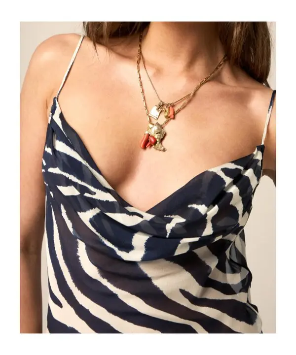 REINA OLGA Zebra Print Slip Dress