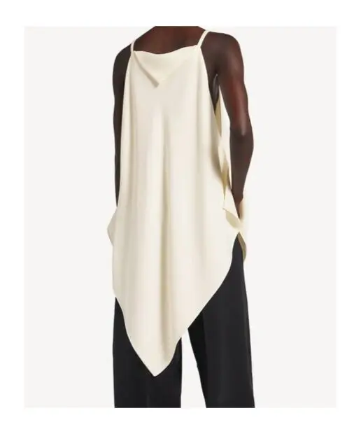 Balenciaga Draped Square Neck Top - Ivory