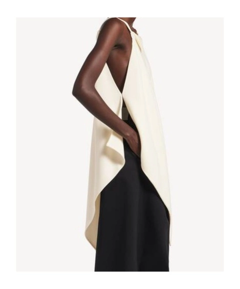 Balenciaga Draped Square Neck Top - Ivory