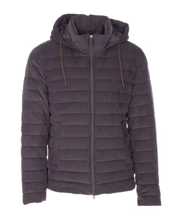 Herno Quilted Hooded Jacket - Black