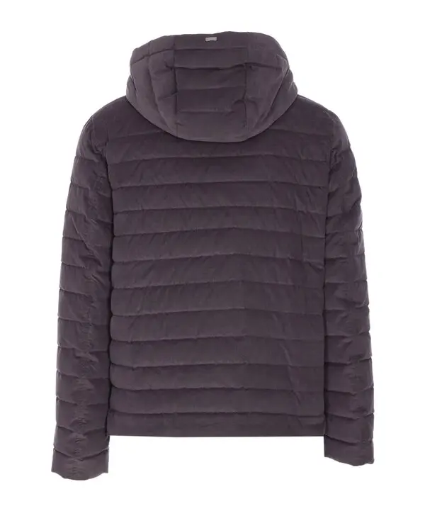 Herno Quilted Hooded Jacket - Black