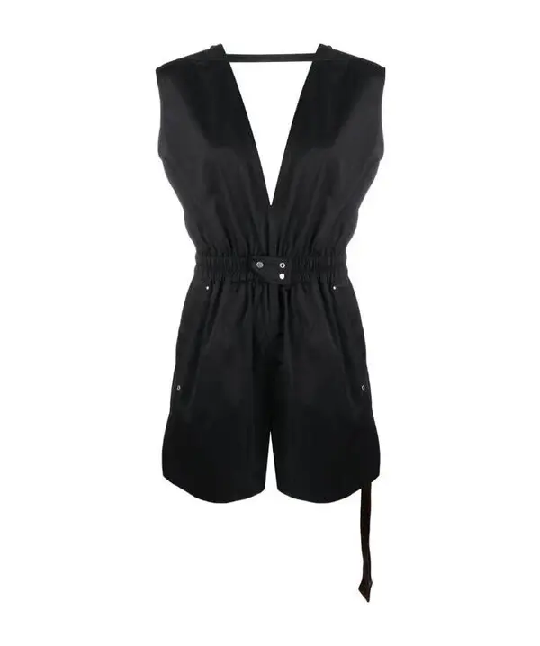 Rick Owens V-neck Sleeveless Playsuit - Black