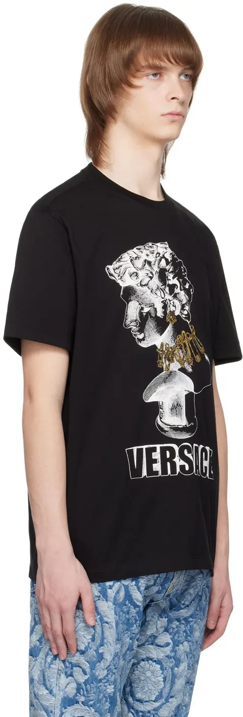 Versace Graphic Printed Crewneck T-shirt - Black