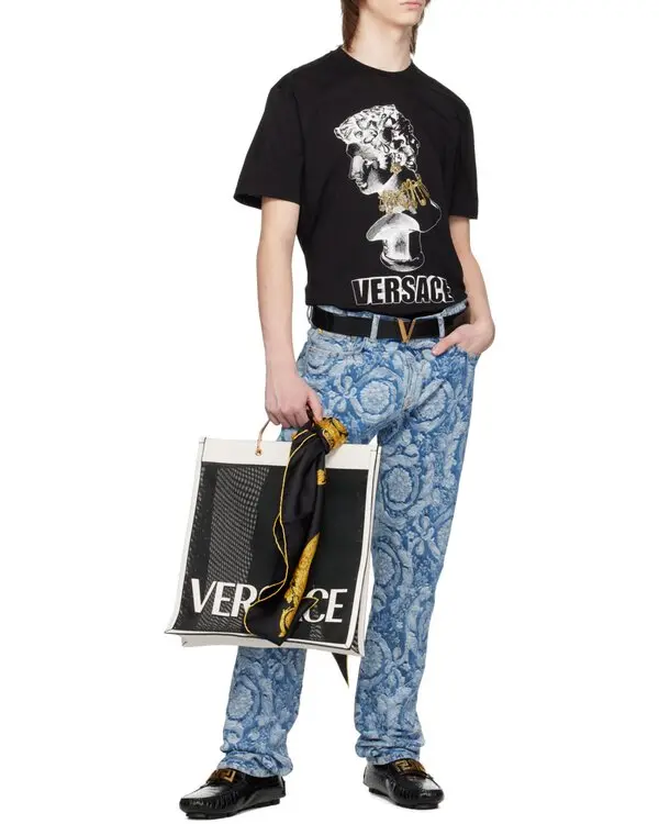 Versace Graphic Printed Crewneck T-shirt - Black