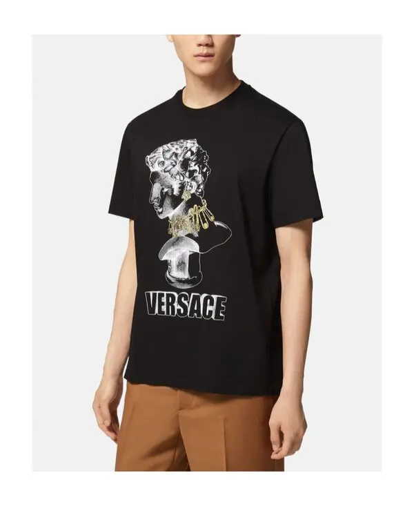 Versace Graphic Printed Crewneck T-shirt - Black