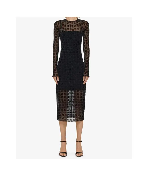 Givenchy Monogrammed Sheer Detailed Dress