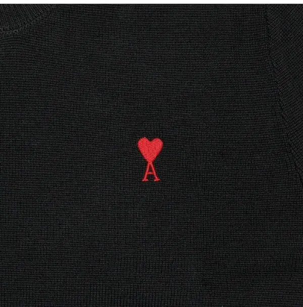 AMI Paris Logo Embroidered Crewneck Jumper - No