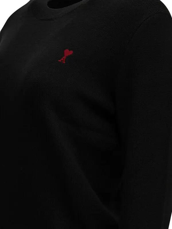 AMI Paris Logo Embroidered Crewneck Jumper - No