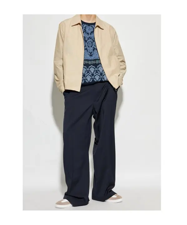 Etro Decorative Pattern Crewneck Knitted Jumper - Navy Blue