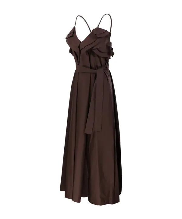 P.a.r.o.s.h Ruffled Midi Dress - Black