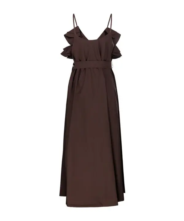 P.a.r.o.s.h Ruffled Midi Dress - Black