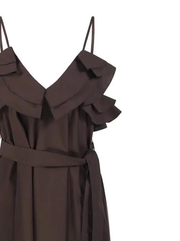 P.a.r.o.s.h Ruffled Midi Dress - Black